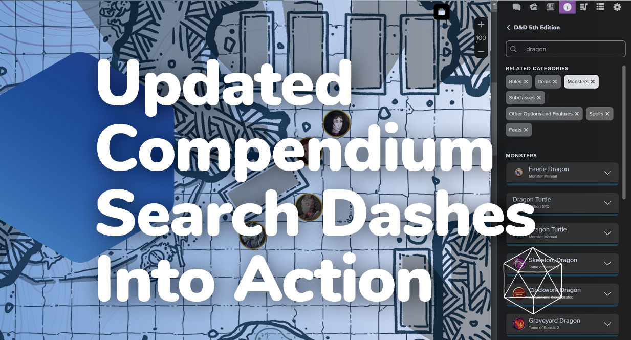 Updated Compendium Search Dashes into Action - Roll20 Blog
