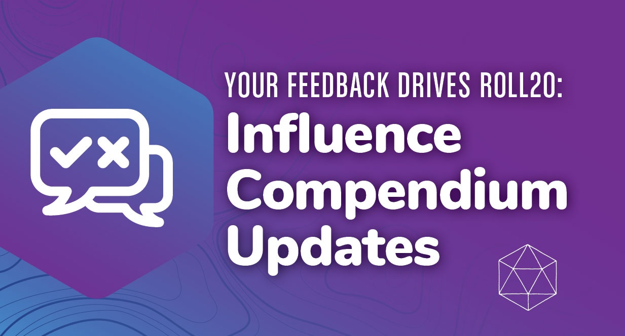 Your Feedback Drives Roll20: Influence Compendium Updates - Roll20 Blog